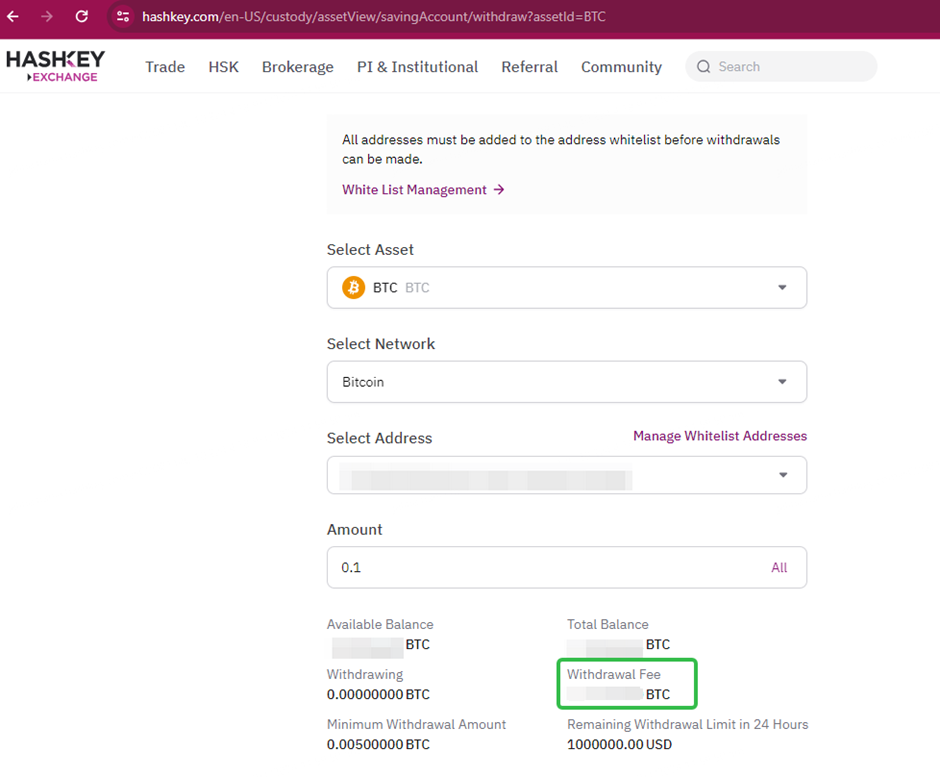 Where is Withdrawal Page? – HashKey Exchange