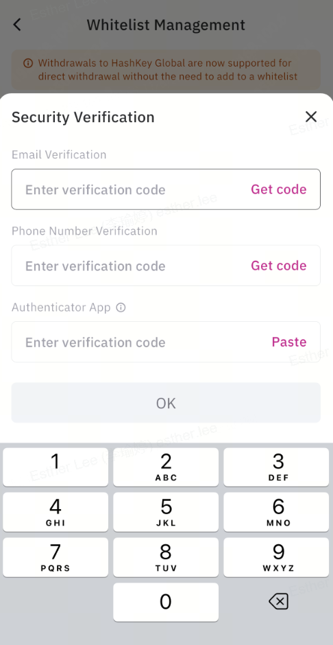 How to Swap Deposit/Withdrawal Whitelist Address – HashKey Exchange